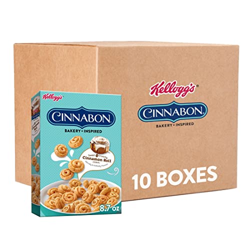 Kellogg’s Cinnabon Cold Breakfast Cereal, 7 Vitamins and Minerals, Kids ...