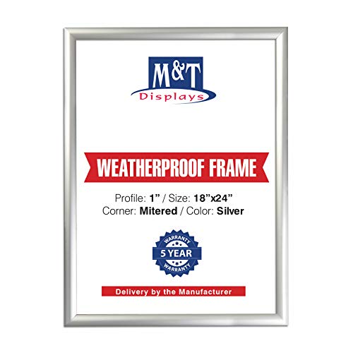 Mua M&T Displays Weatherproof Snap Poster Frame 18x24 Inch Silver 1 ...