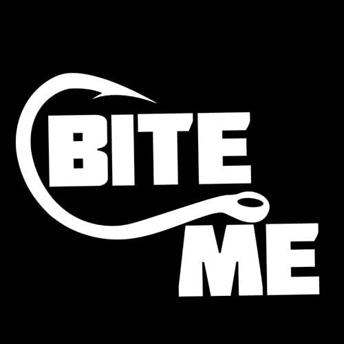 Amazon.com: DecalDestination Bite Me Fishing Decal White Choose Size ...