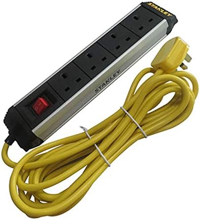 Stanley Power Extension | 4 Sockets | 3m Cable | ON/OFF Switch ...