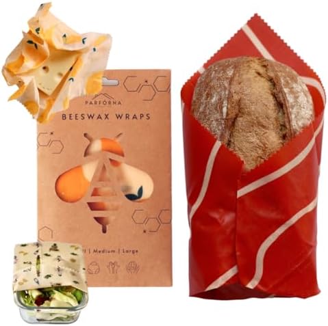 Parfórna Beeswax Wrap - Reusable & Sustainable Food Wraps in 3 Sizes ...