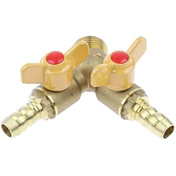 Mxfans 2 Way Gas Pipe Connector Splitter Solid Brass Y-Shape 1/2BSP ...
