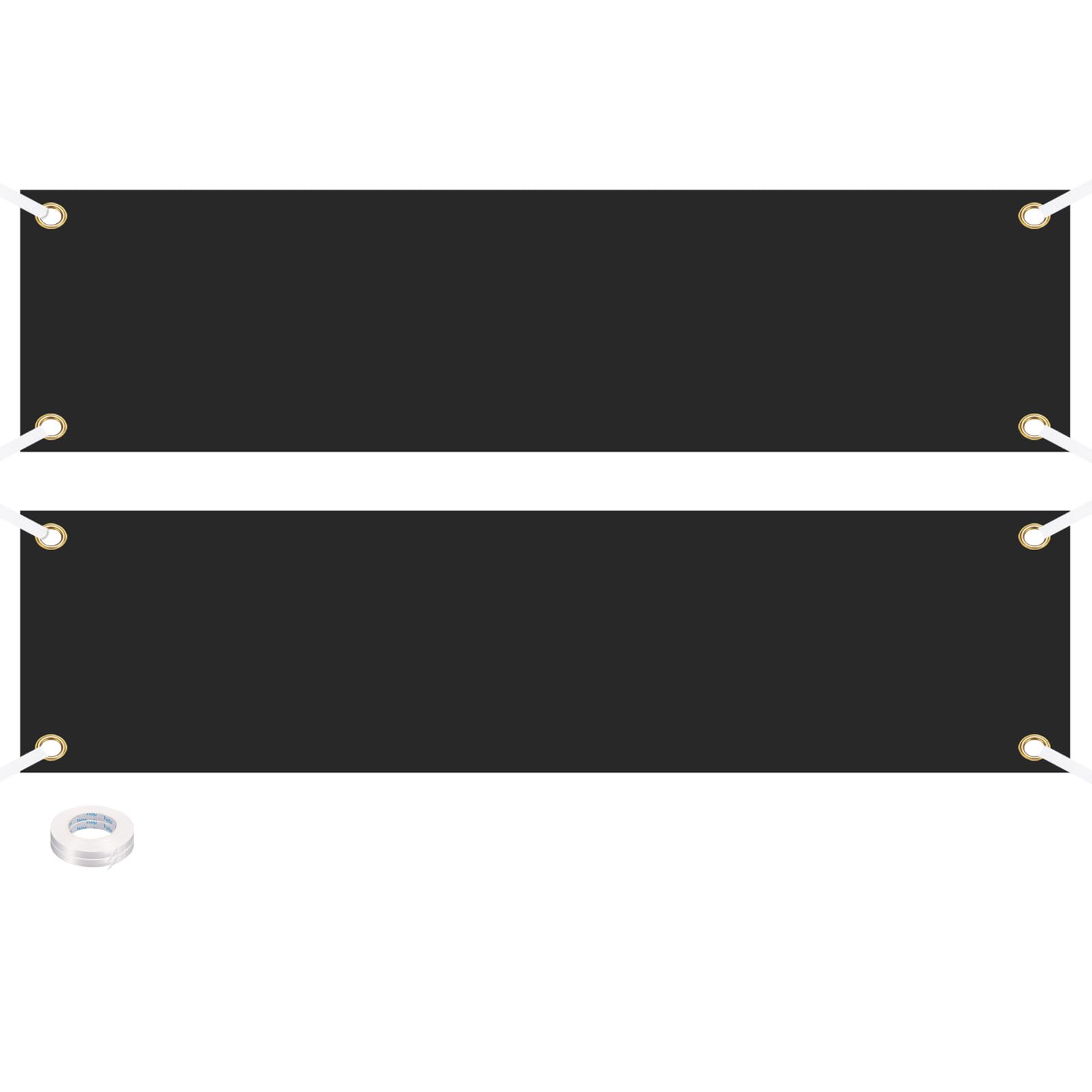 PATIKIL Blank Banners Signs to Decorate 2'x8' Sublimation Black Banner ...