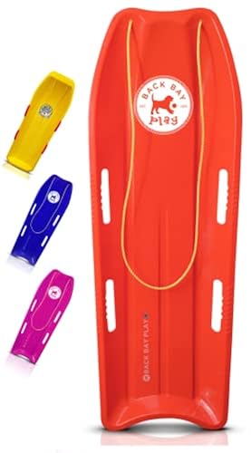 Back Bay Play 47in Snow Sled Racer - High Density Plastic Sled 2 Person ...