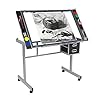 Bonnlo Glass Top Drafting Table, Professional Drawing Desk Art Craft ...