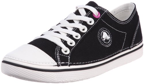 Crocs Women's Hover Lace-Up Canvas Sneaker,Black/Oyster,8 M US | Amazon ...