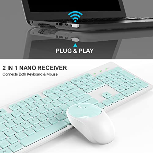 Wireless Keyboard And Mouse Tedgem 2 4ghz Full Size Keyboard And Mouse Combo 105 Keys For Pc