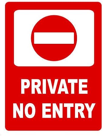 PRIVATE NO ENTRY SIGN 30cm x 40cm Extra Thick Rigid Plastic 5mm: Amazon ...