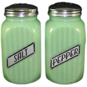 Amazon.com: Jade Jadeite Green 2 Pc Salt Pepper Shaker SET Depression ...