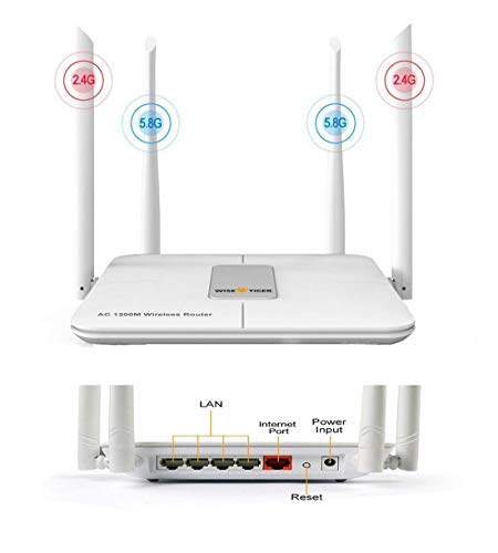 WISE TIGER WT-8501T Smart WiFi Router, Dual Band 2.4GHz & 5GHz Gigabit ...