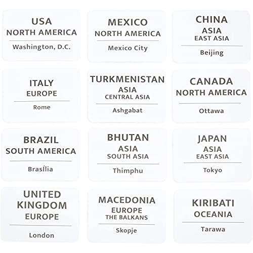 205 Countries of The World Flash Cards for Kids, Flags, Capitals (2.5 x ...