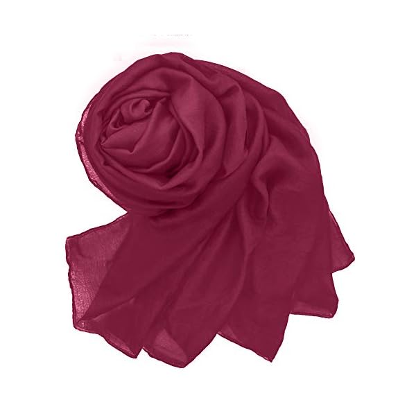 Women Pure Color Soft Cotton Scarf Linen Hemp Infinity Scarf Solid ...