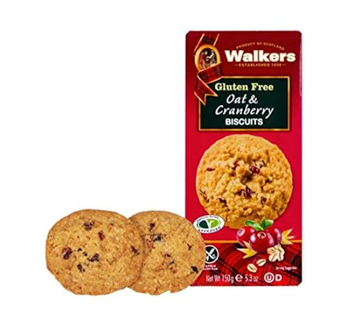 Walker's Shortbread Gluten Free Oat & Cranberry Cookies, Scottish ...