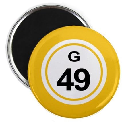 Amazon.com: Bingo Ball G49 FORTY-NINE Yellow 2.25 inch Fridge Magnet ...