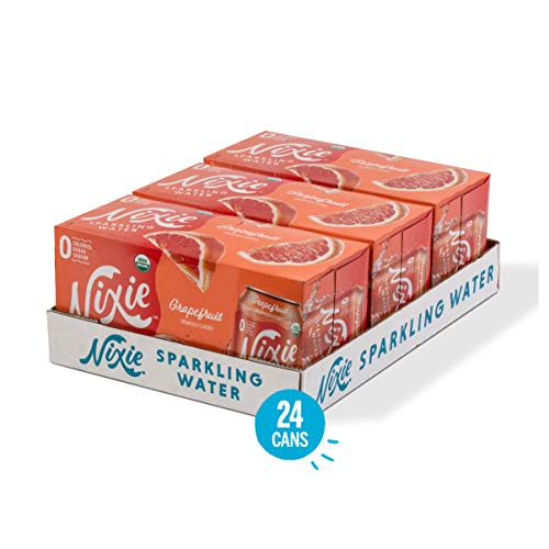Nixie Sparkling Water, Grapefruit | 12 fl oz cans, 24 pack | Organic ...