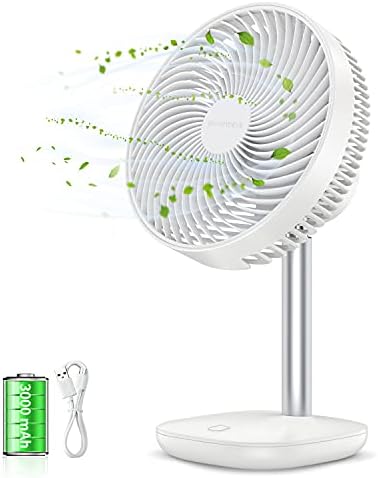 SmartDevil Small Desk Fan, Rechargeable Battery Operated Fan with 4 ...