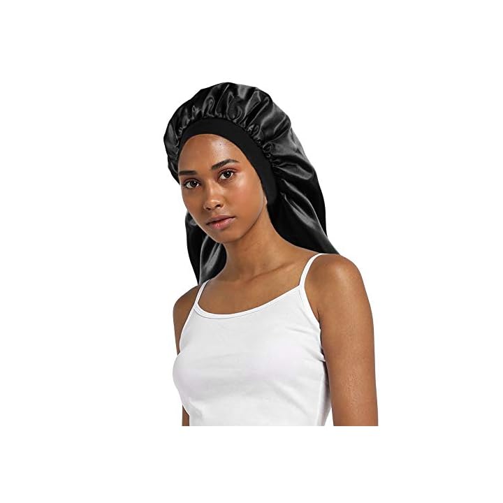 Vextronic Extra Large Satin Bonnet Double Layer Silk Bonnets for Black ...