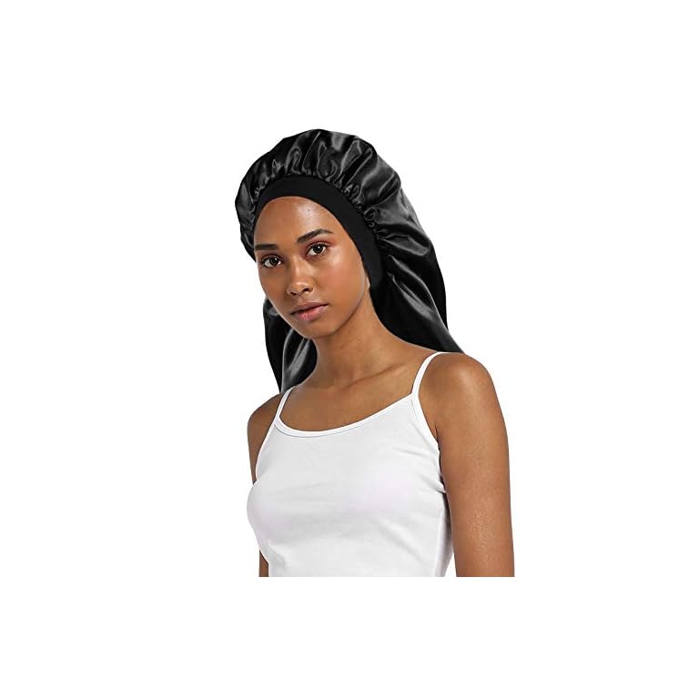Vextronic Extra Large Satin Bonnet Double Layer Silk Bonnets for Black ...