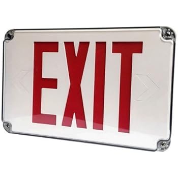 Weatherproof Exit Sign with Red Letters - - Amazon.com