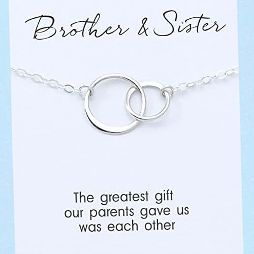 Amazon.com: Brother & Sister Necklace • Sterling Silver • Two Connected ...