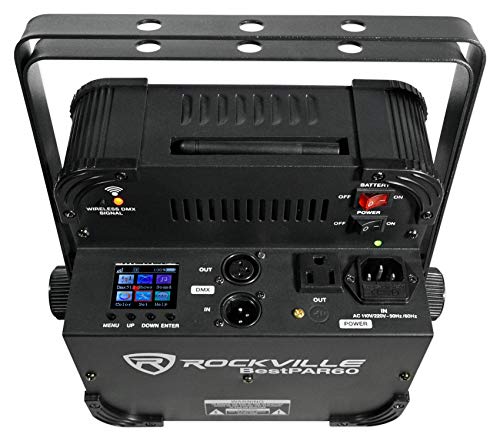 Rockville RGBWA+UV Battery Powered Wireless DMX Wash Par Light DJ Up ...