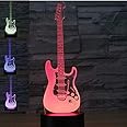 3D Electric Guitar Music Model Night Light 7 Color Change LED Table ...