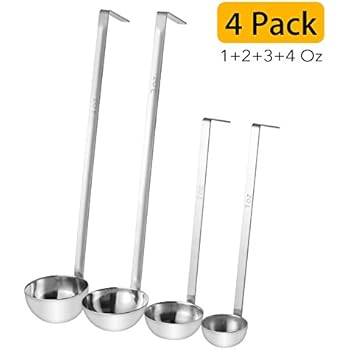 Amazon.com: CucinaPrime Set of 4 Stainless Steel Soup Ladle 2oz, 4oz ...