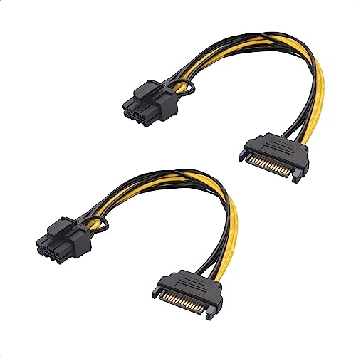 Cable Matters 2-Pack SATA to 6+2 Pin Power Cable - 7 Inches, SATA to 8 ...
