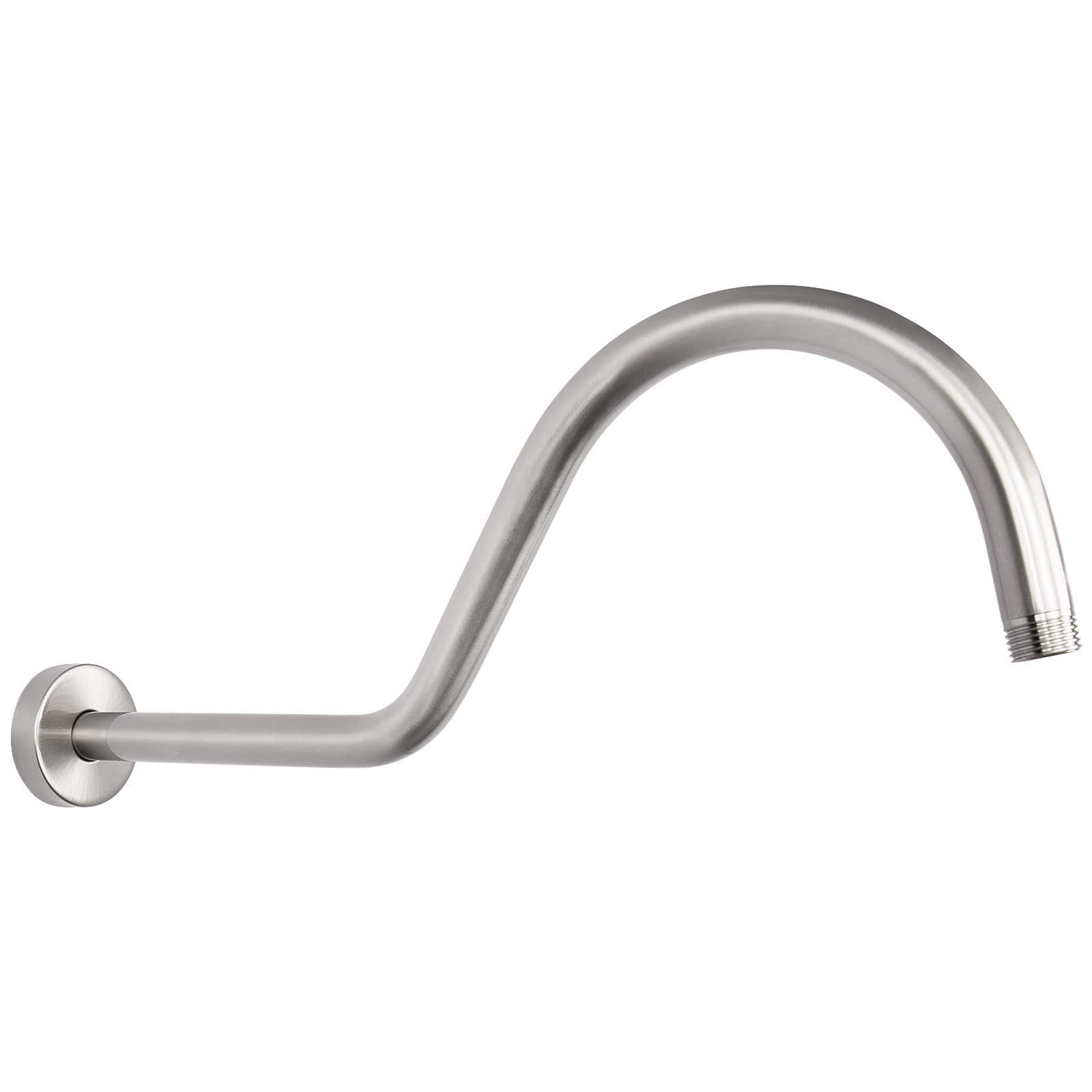 NearMoon Shower Extension Arm with Flange - S Shaped High Arc Gooseneck ...