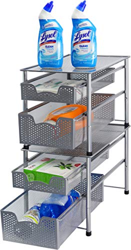 Simple Houseware Stackable 2 Tier Sliding Basket Organizer Drawer ...