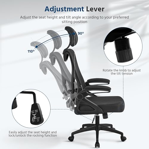 Yaheetech Ergonomic Mesh Office Chair High Back Desk Chair With ...
