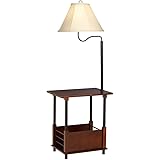 Combination Floor Lamp End Table with Shelves and Swing Arm Shade Use ...