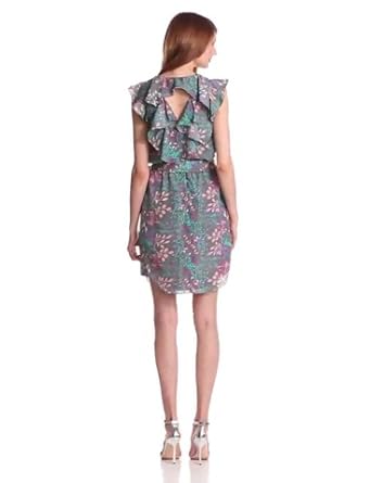 Jessica Simpson Women's Flutter Sleeve Dress, Capricious Cabaret, 4 at ...