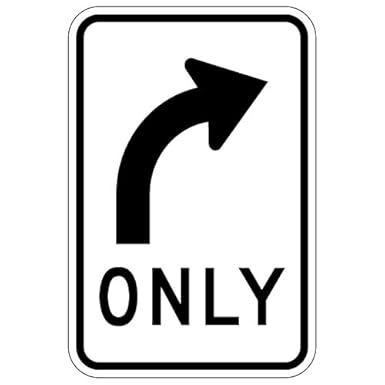 Amazon.com: STOPSignsAndMore - R3-5R Right Turn Only Arrow Signs ...