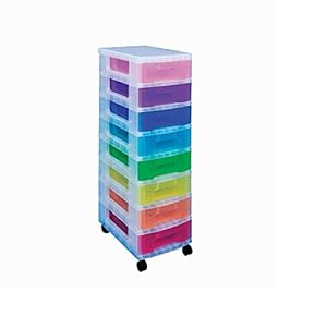 Really Useful Box Multicoloured Storage Unit - 8 x 7L - Clear Tower Rainbow Drawers: Amazon.co ...