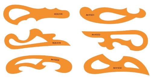 Set of 6 French Ship Curves Curve Drawing Drafting Template Stencil ...
