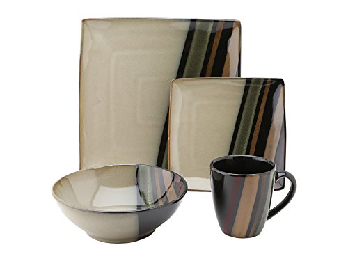 Amazon.com | Sango Avanti 16-Piece Dinnerware Set, Black: Avanti Black ...