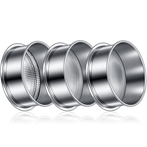 Meanplan 3 Pcs 304 Stainless Lab Sieves, 200, 80 and 10 Mesh (0.074, 0. ...
