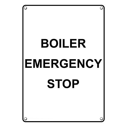 Weatherproof Plastic Vertical Boiler Emergency Stop Sign with English ...