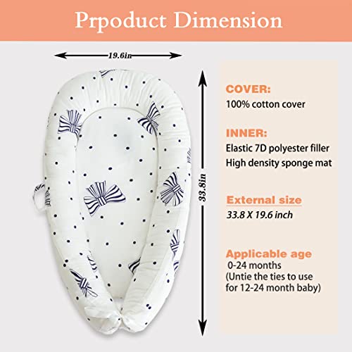NTCOCO Baby Lounger Baby Nest 100% Soft Breathable Cotton Co-Sleeping ...