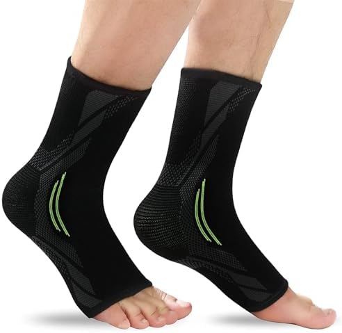 X spring Ankle Brace Compression, Pair of Breathable Ankle Sleeve for ...