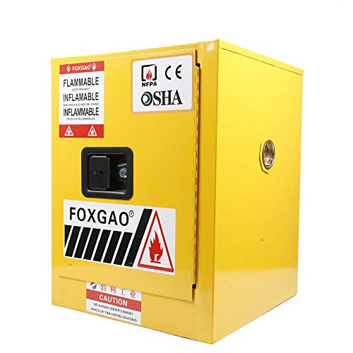 12 Gallon Yellow Safety Locker, Yellow Flammable Liquid Safety Cabinet ...