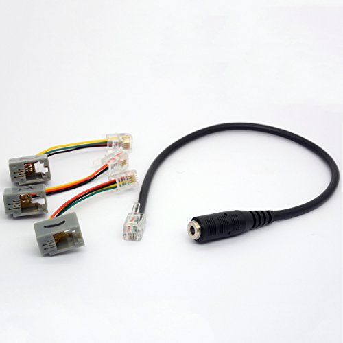 4P4C RJ9/RJ10 to 3.5mm Female Headset Adapter Cable Stereo Converter ...