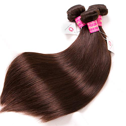 Aphro Hair Brazilian Straight Human Hair Bundles Dark Brown Straight ...