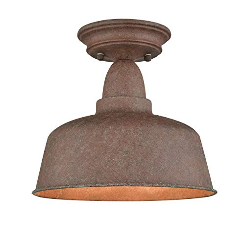 Rustic Metal Barn Ceiling Light Retro Semi Flush Mount Ceiling Lighting ...