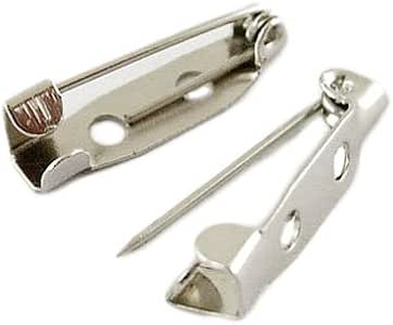 Amazon.com: Jewelry Making: 24x Iron Nickel Color Pin Backs, 20mm long ...