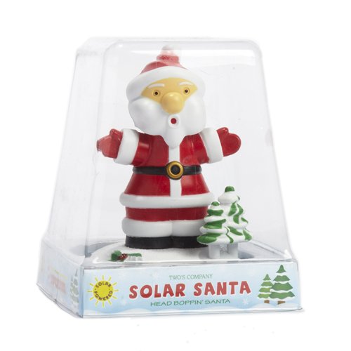 Amazon.com: Two's Company Solar Powered Santa in Gift Box: Home & Kitchen