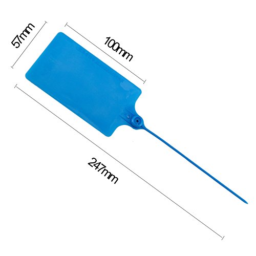 DROK 24 pcs Writeable Plastic Inventory Tags Labels, 57 × 100mm Blue ...