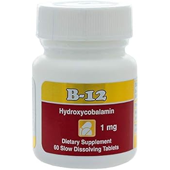 Amazon.com: Vitamin B12 as Hydroxocobalamin 1mg Slow Dissolving Tablets ...