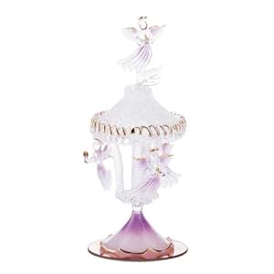 Amazon.com: Gifts & Decor Elegant Spun Glass Angel Merry Go Round ...
